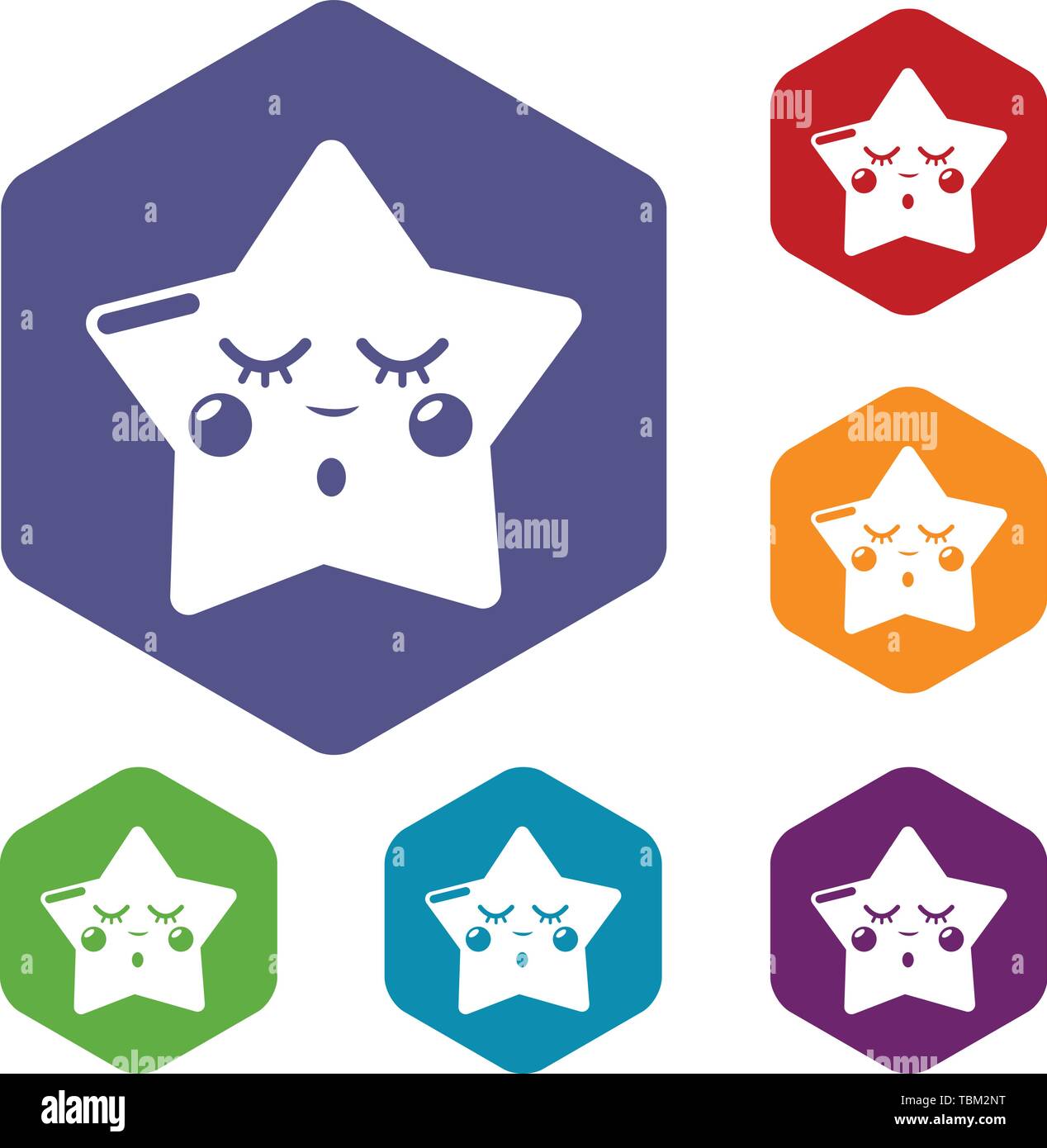 Sleeping star icons vector hexahedron Stock Vector Image & Art - Alamy