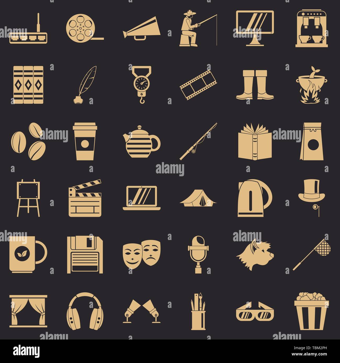 Theatre icons set, simple style Stock Vector Image & Art - Alamy