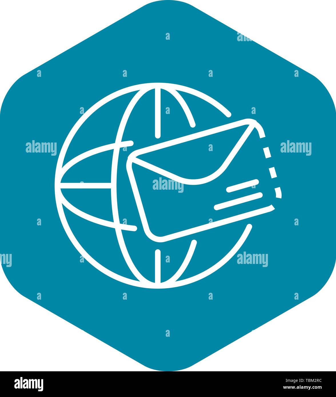 Global mail icon, outline style Stock Vector Image & Art - Alamy