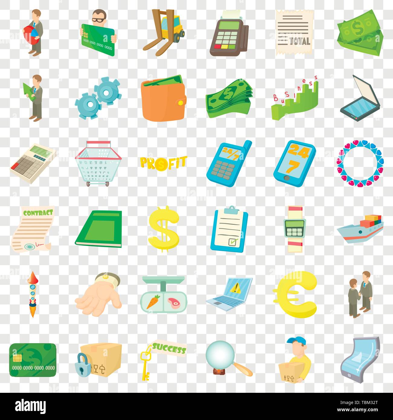 Profit icons set, cartoon style Stock Vector Image & Art - Alamy