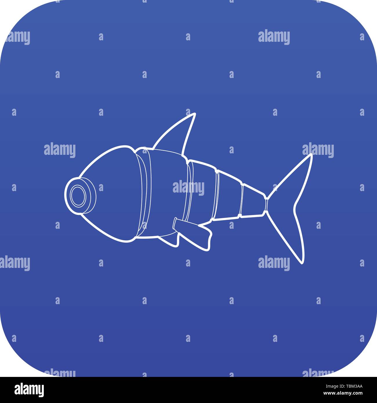 Robot fish icon blue vector Stock Vector Image & Art - Alamy