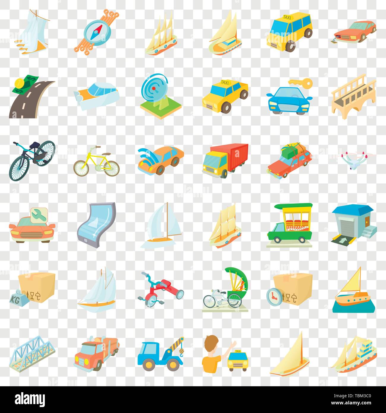 Bus icons set, cartoon style Stock Vector Image & Art - Alamy