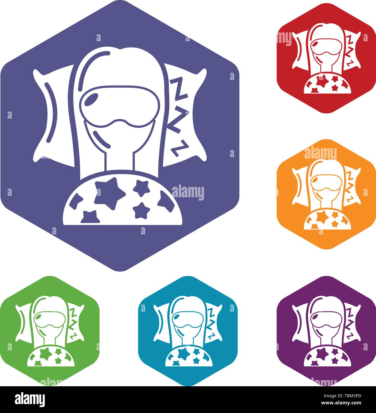 Sleeping woman icons vector hexahedron Stock Vector Image & Art - Alamy