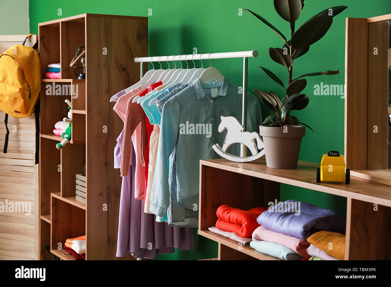 Stylish interior of children's dressing room Stock Photo - Alamy