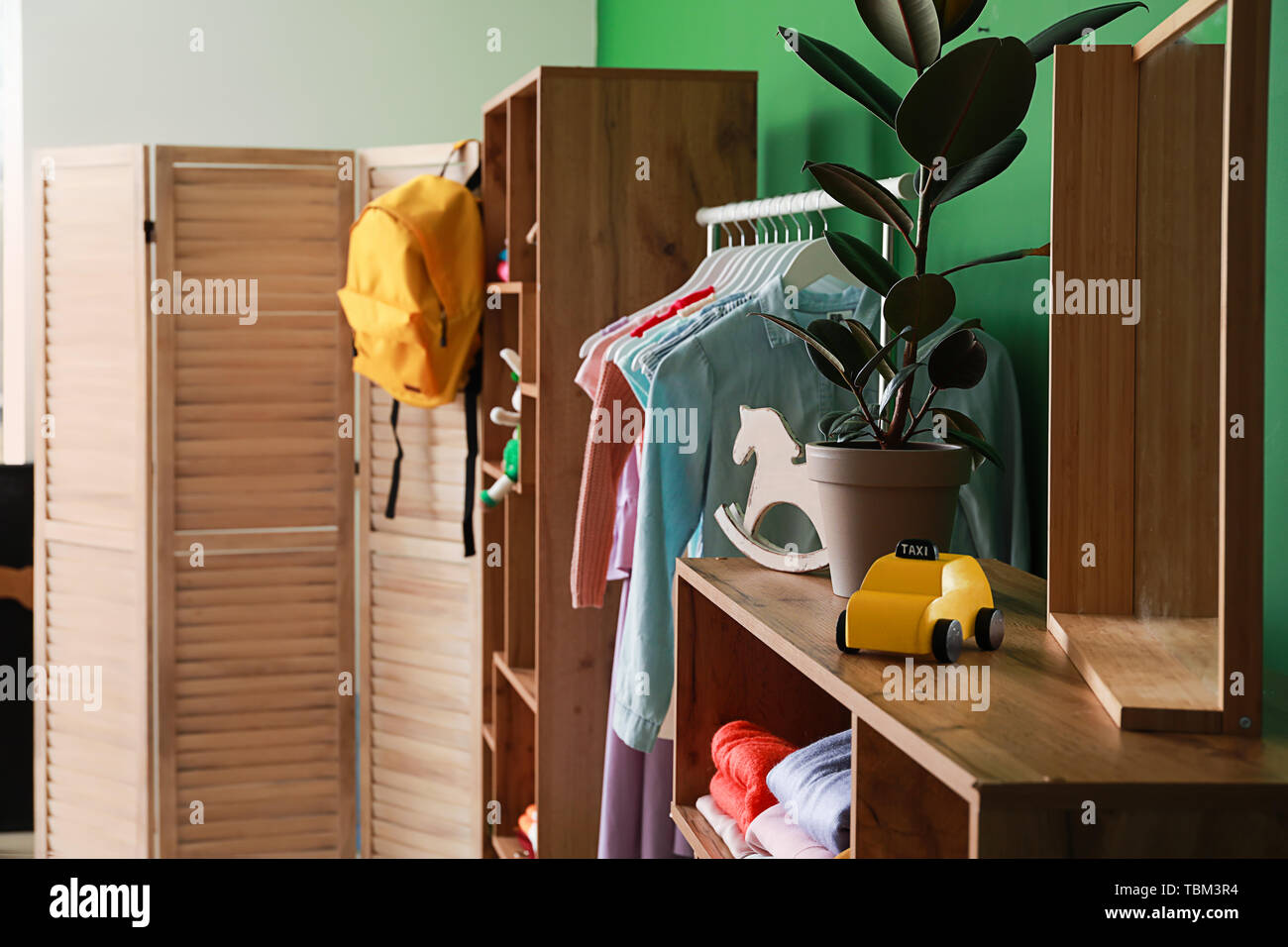Stylish interior of children's dressing room Stock Photo - Alamy