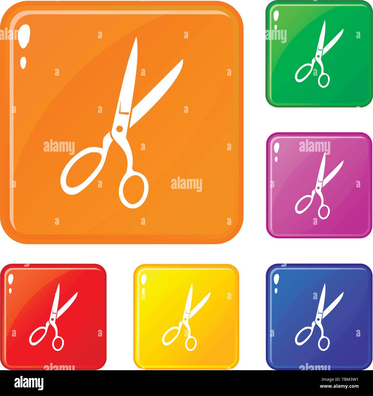 Sewing scissors icons set vector color Stock Vector Image & Art - Alamy