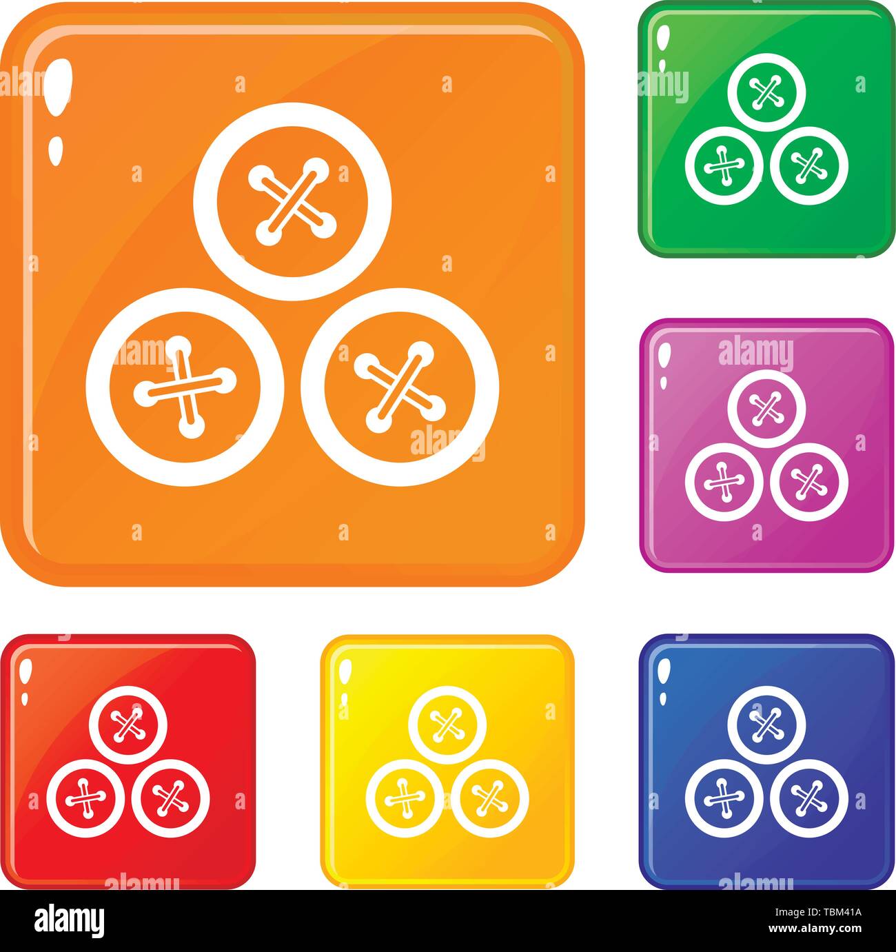 Buttons for sewing icons set vector color Stock Vector Image & Art - Alamy