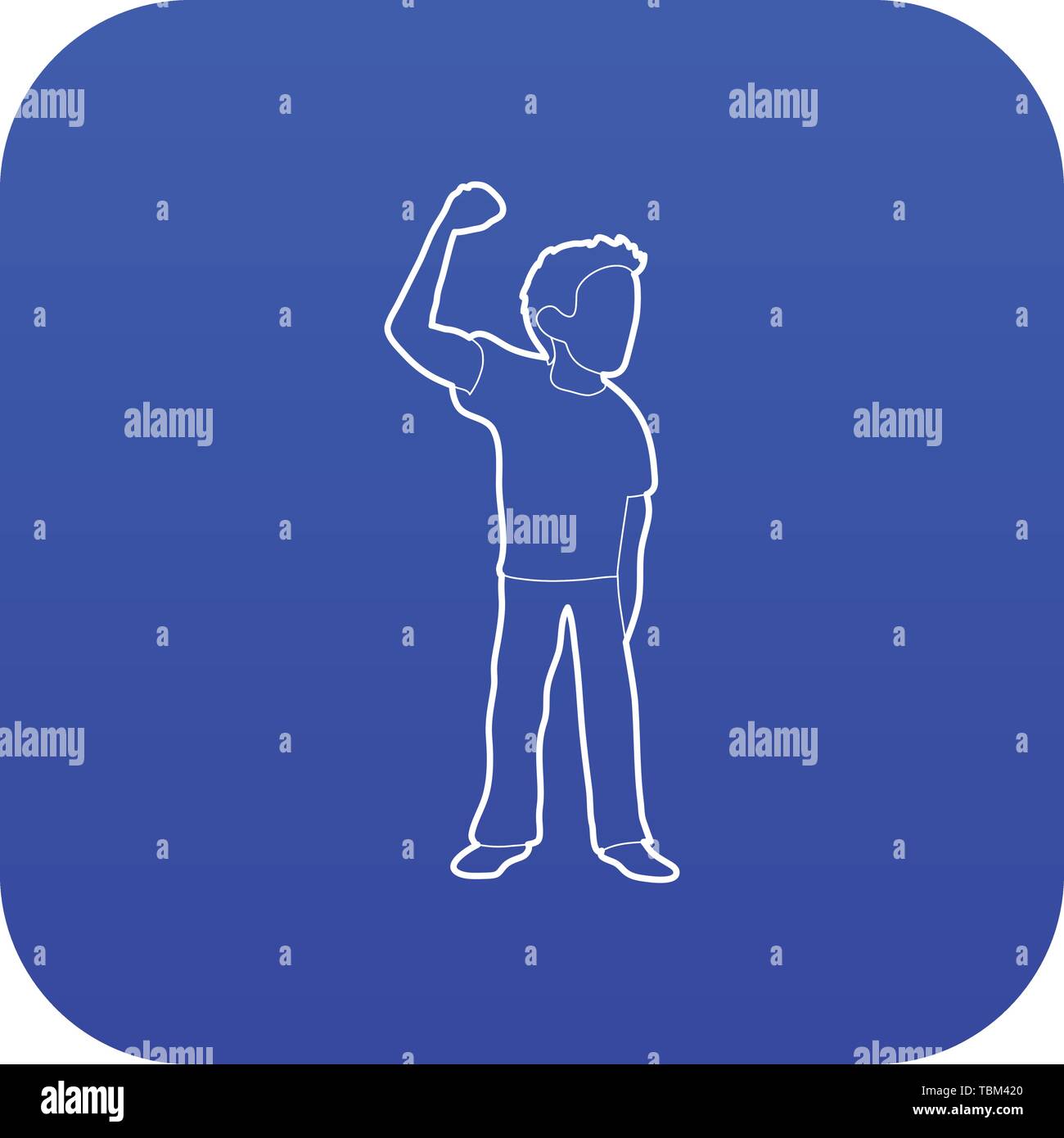 Riot of man icon blue vector Stock Vector Image & Art - Alamy