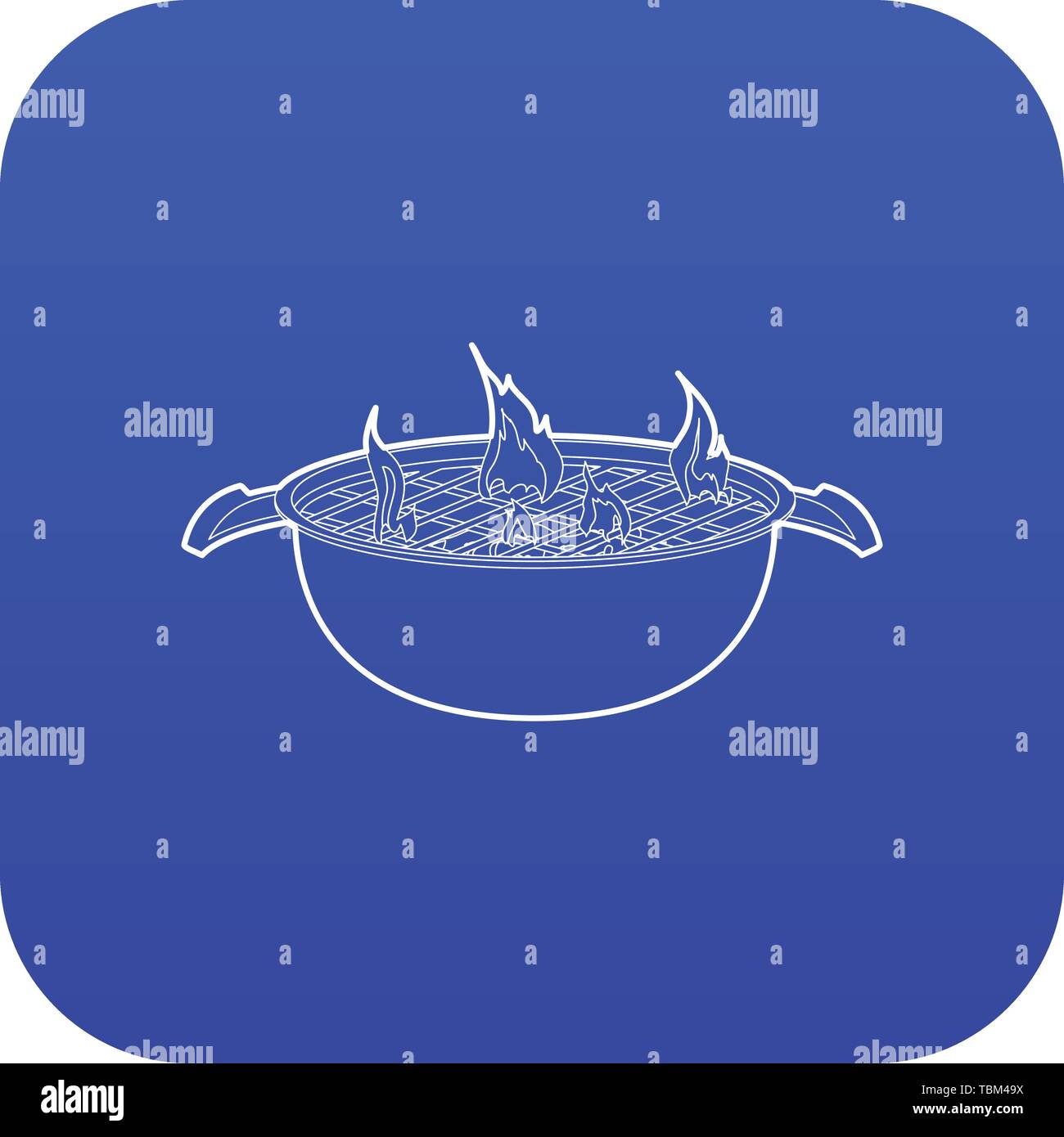 Barbecue icon blue vector Stock Vector Image & Art - Alamy