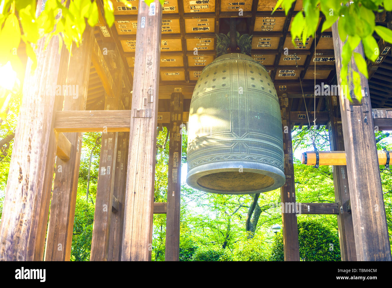 Iron bell in Tokyo temple Stock Photo - Alamy