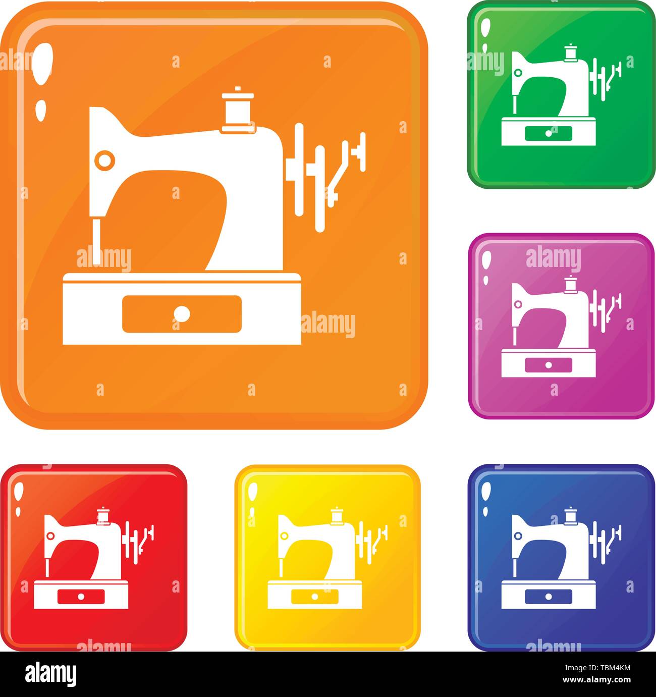 Sewing machine icons set vector color Stock Vector Image & Art - Alamy