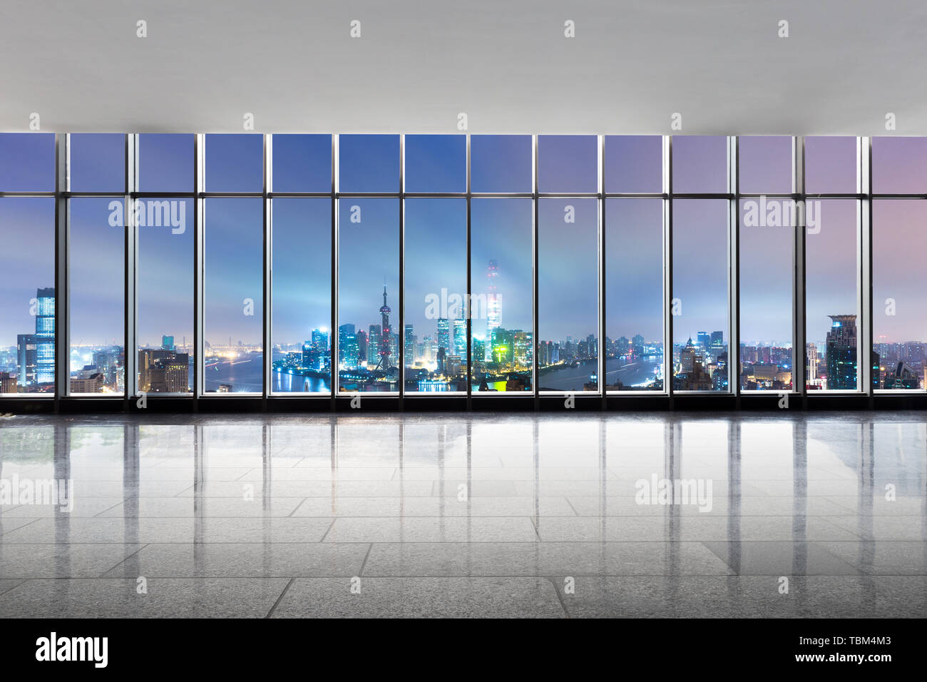 cityscape and skyline of shanghai from glass window Stock Photo - Alamy