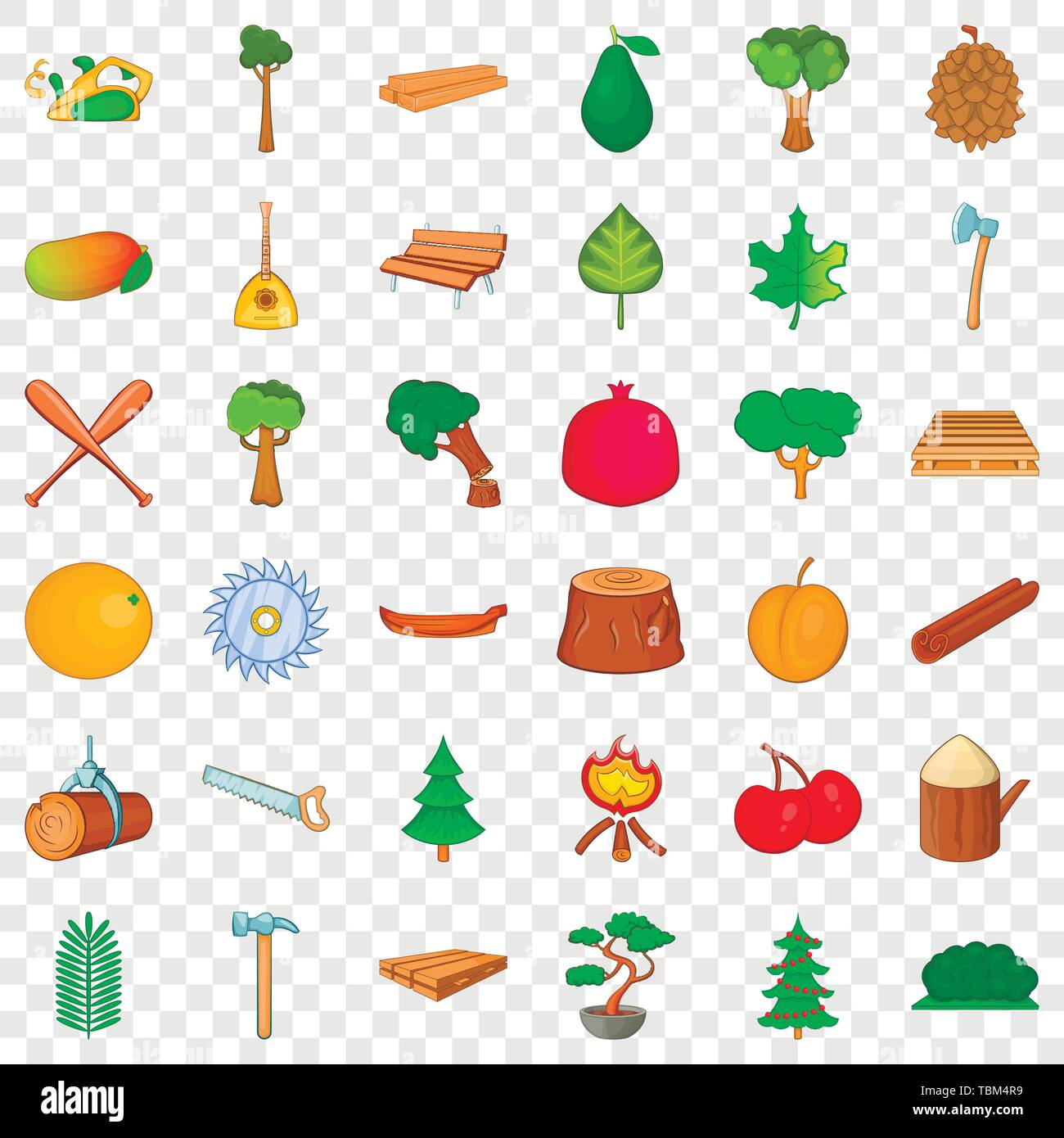 Forest icons set, cartoon style Stock Vector Image & Art - Alamy