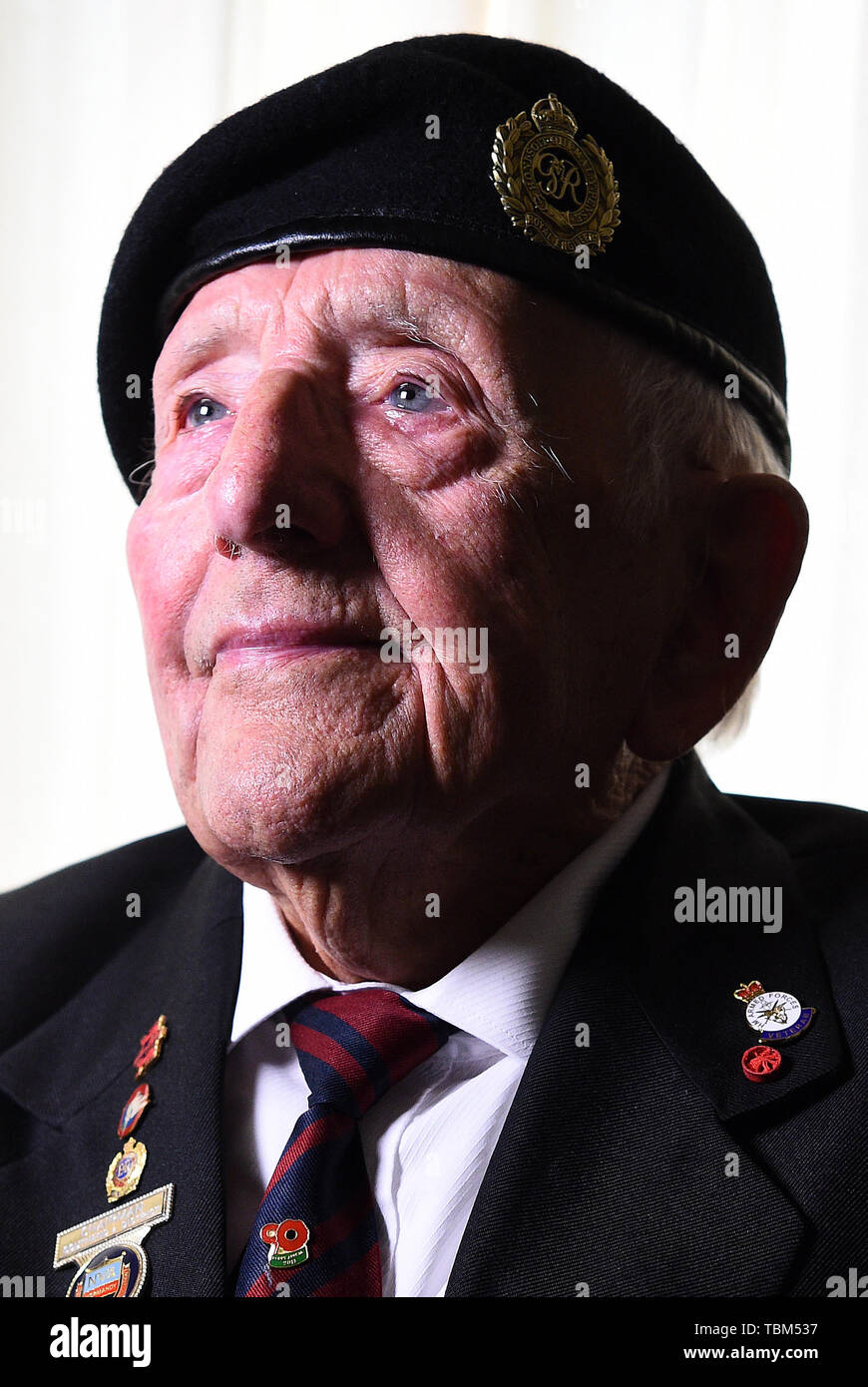 98-year-old D-Day veteran Don Sheppard, at his home in Basildon, Essex ...