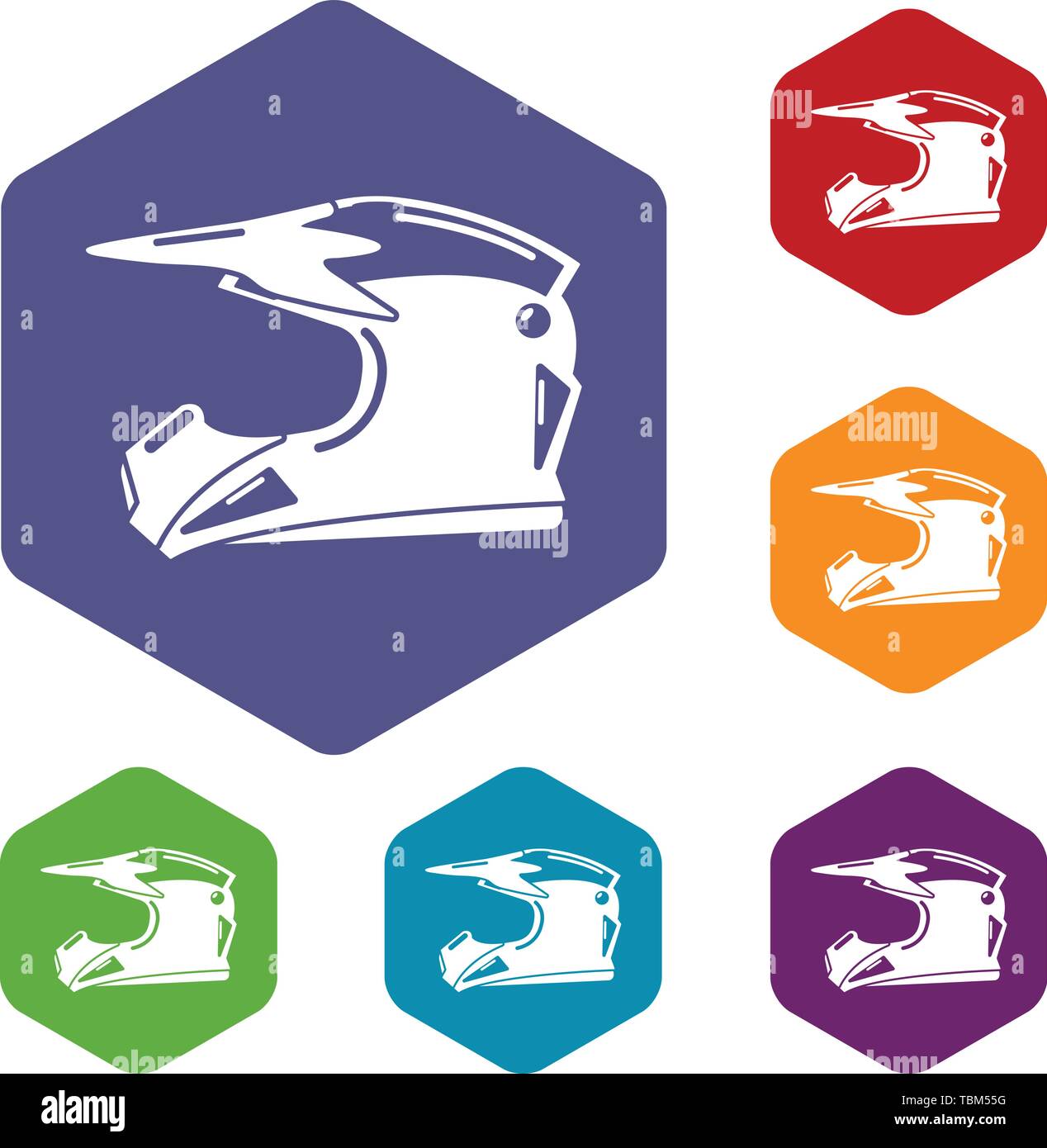 Motorcycle helmet icons vector hexahedron Stock Vector Image & Art - Alamy