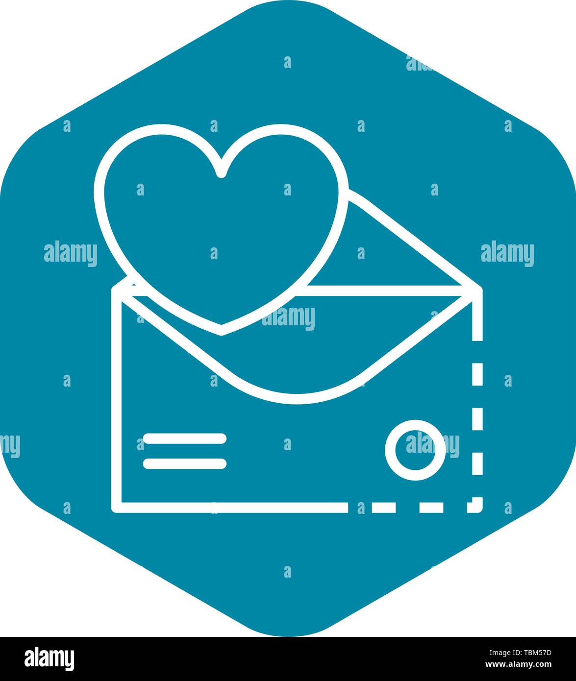 Email heart inbox icon, outline style Stock Vector Image & Art - Alamy