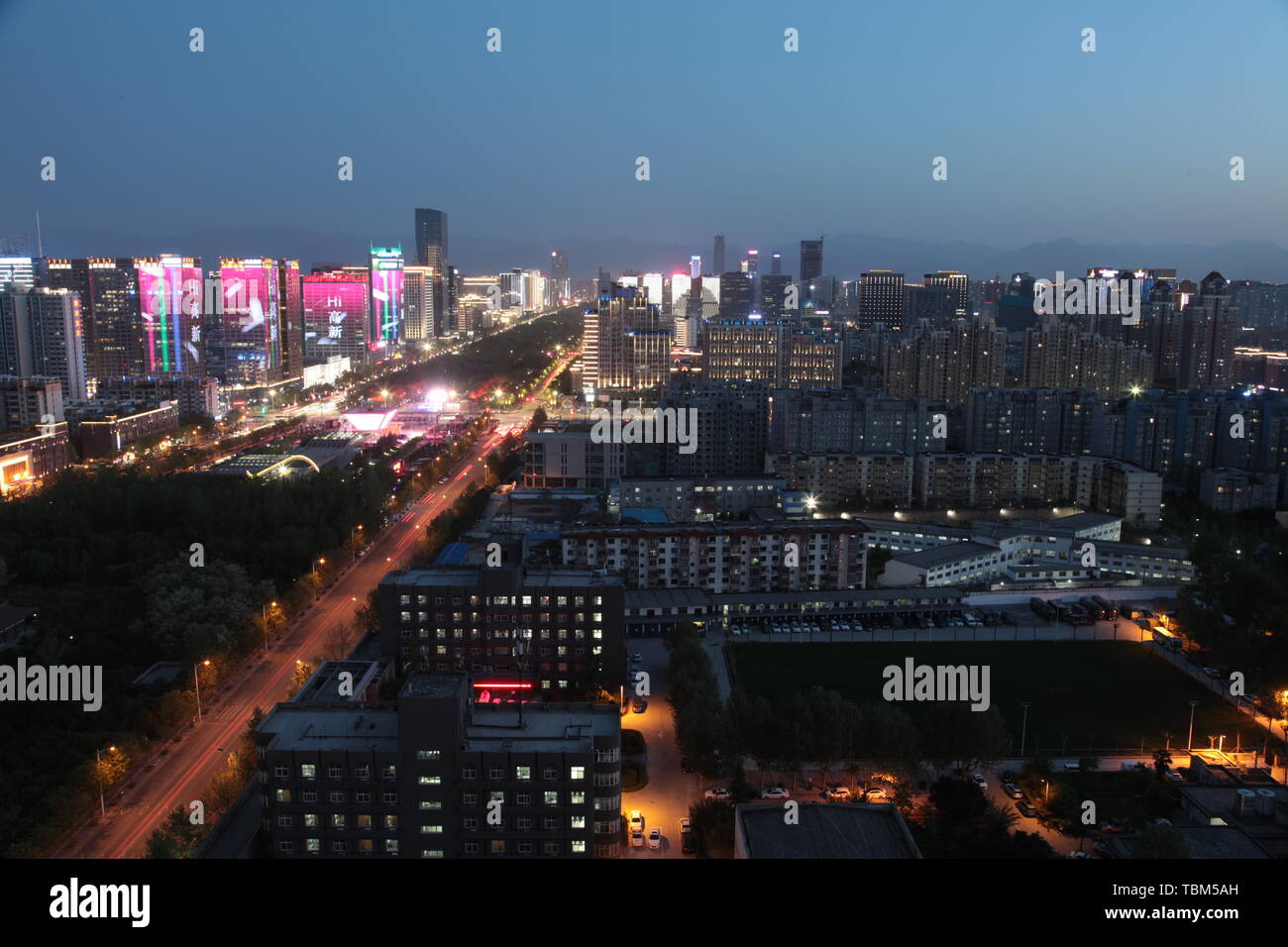 Night view of Xi'an city Stock Photo - Alamy