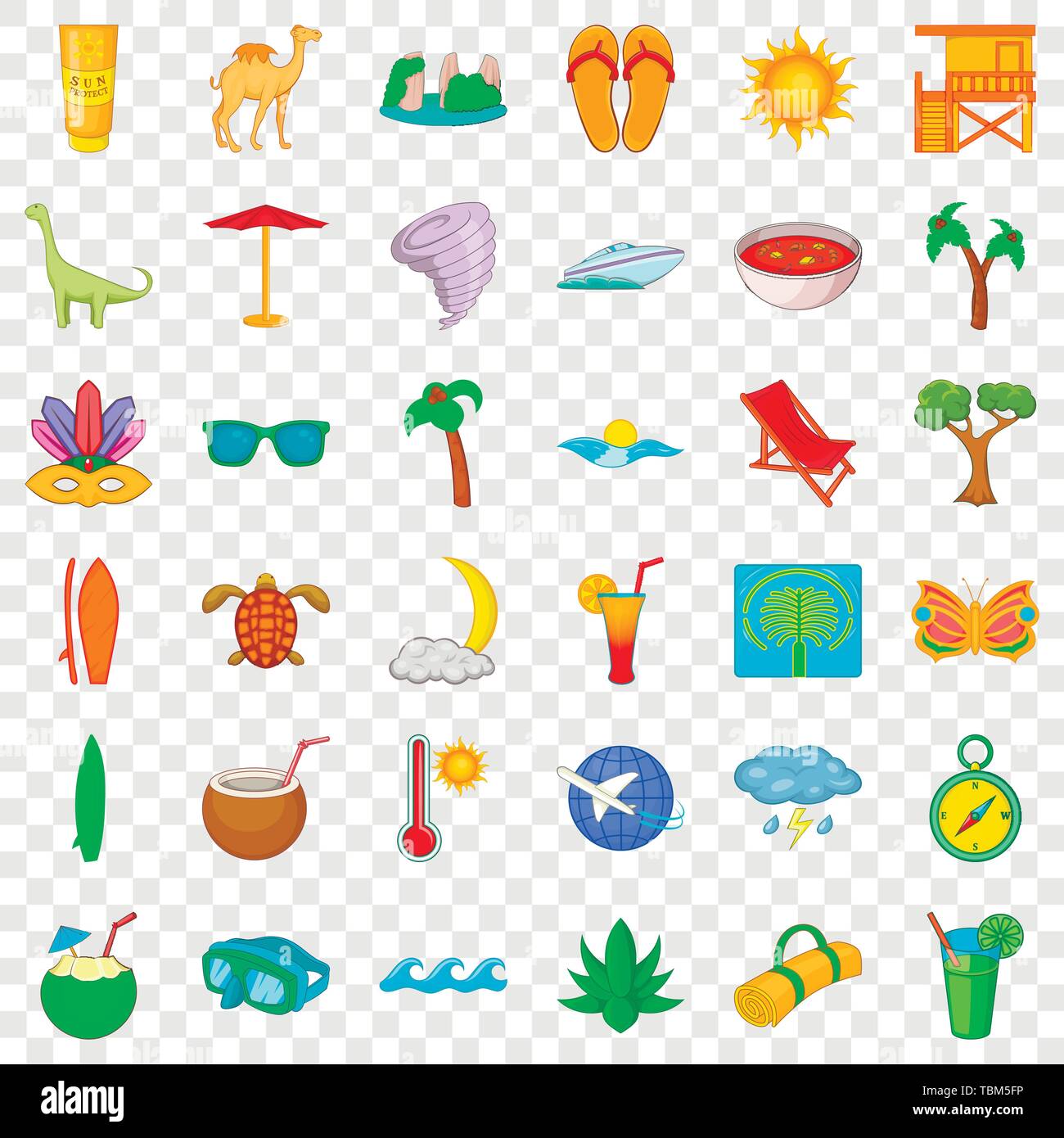Palm tree icons set, cartoon style Stock Vector Image & Art - Alamy