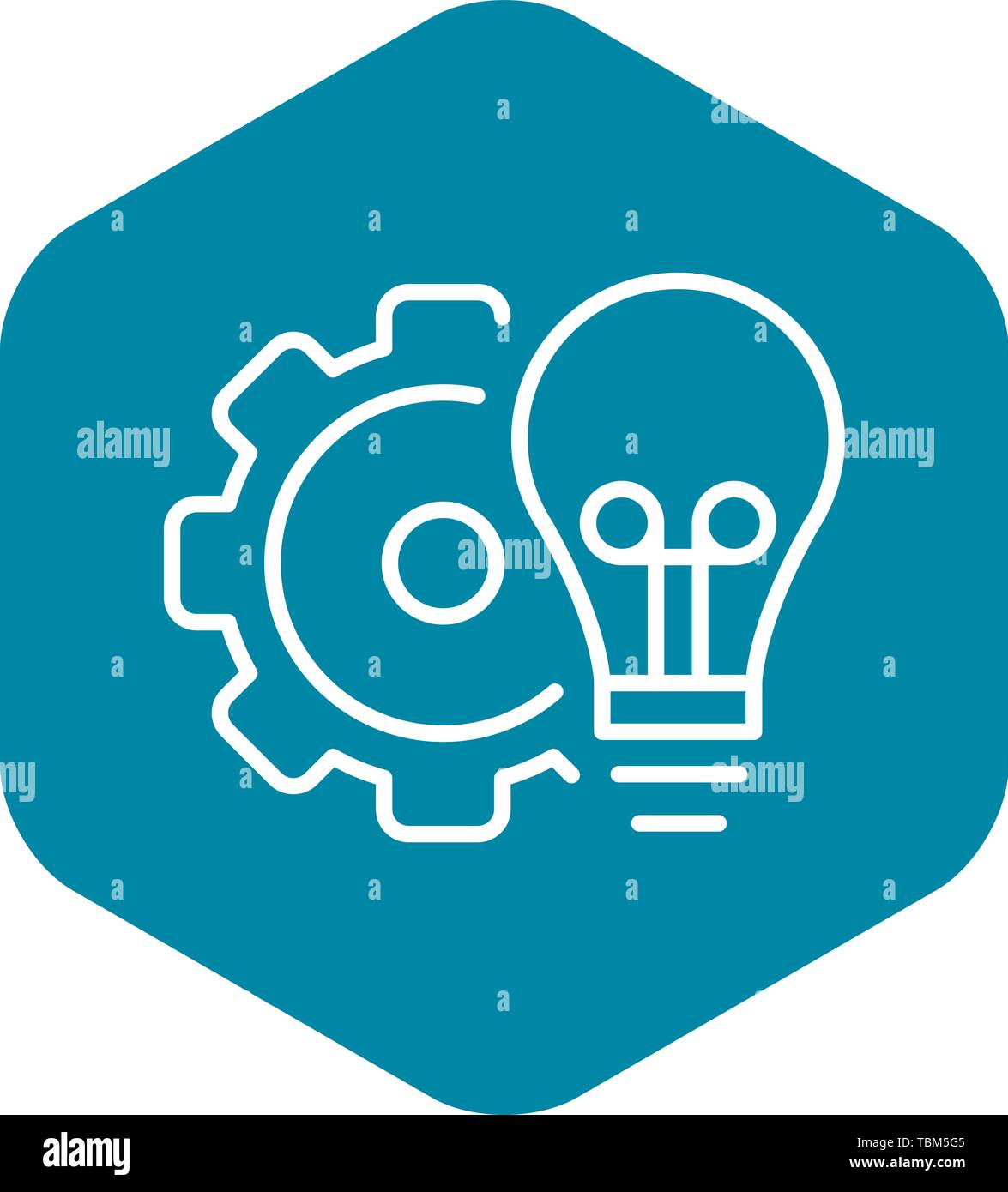 Bulb gear wheel icon, outline style Stock Vector Image & Art - Alamy