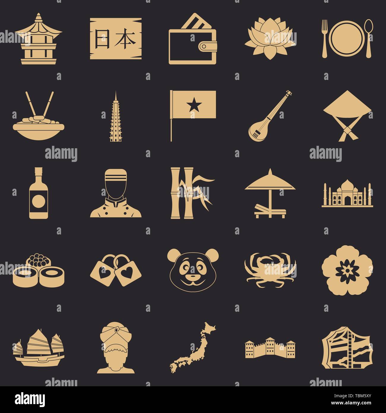 Diversity asia icons set, simple style Stock Vector Image & Art - Alamy