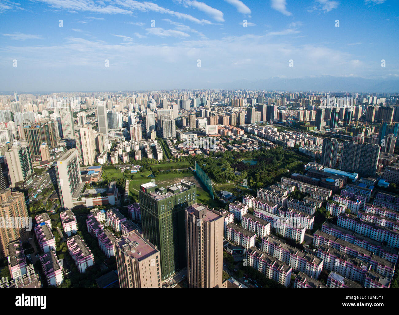 Aerial shooting city buildings Stock Photo - Alamy