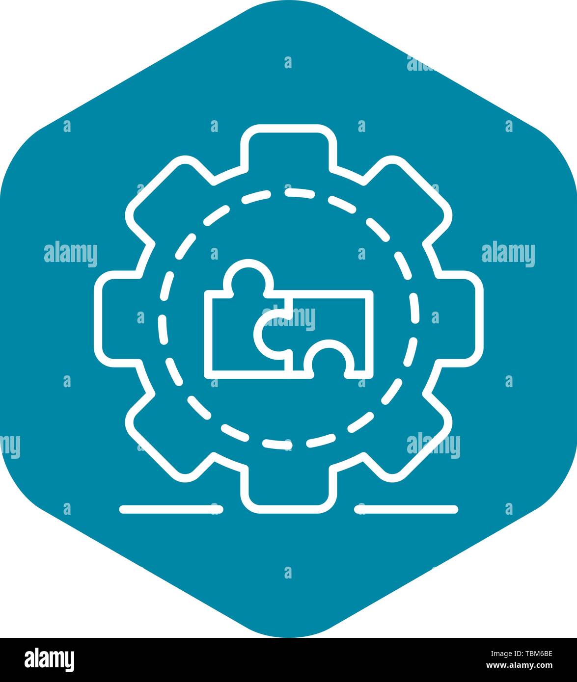 Full puzzle cog wheel icon, outline style Stock Vector Image & Art - Alamy