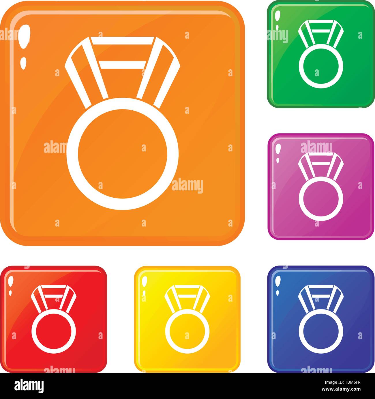Round medal icons set vector color Stock Vector Image & Art - Alamy
