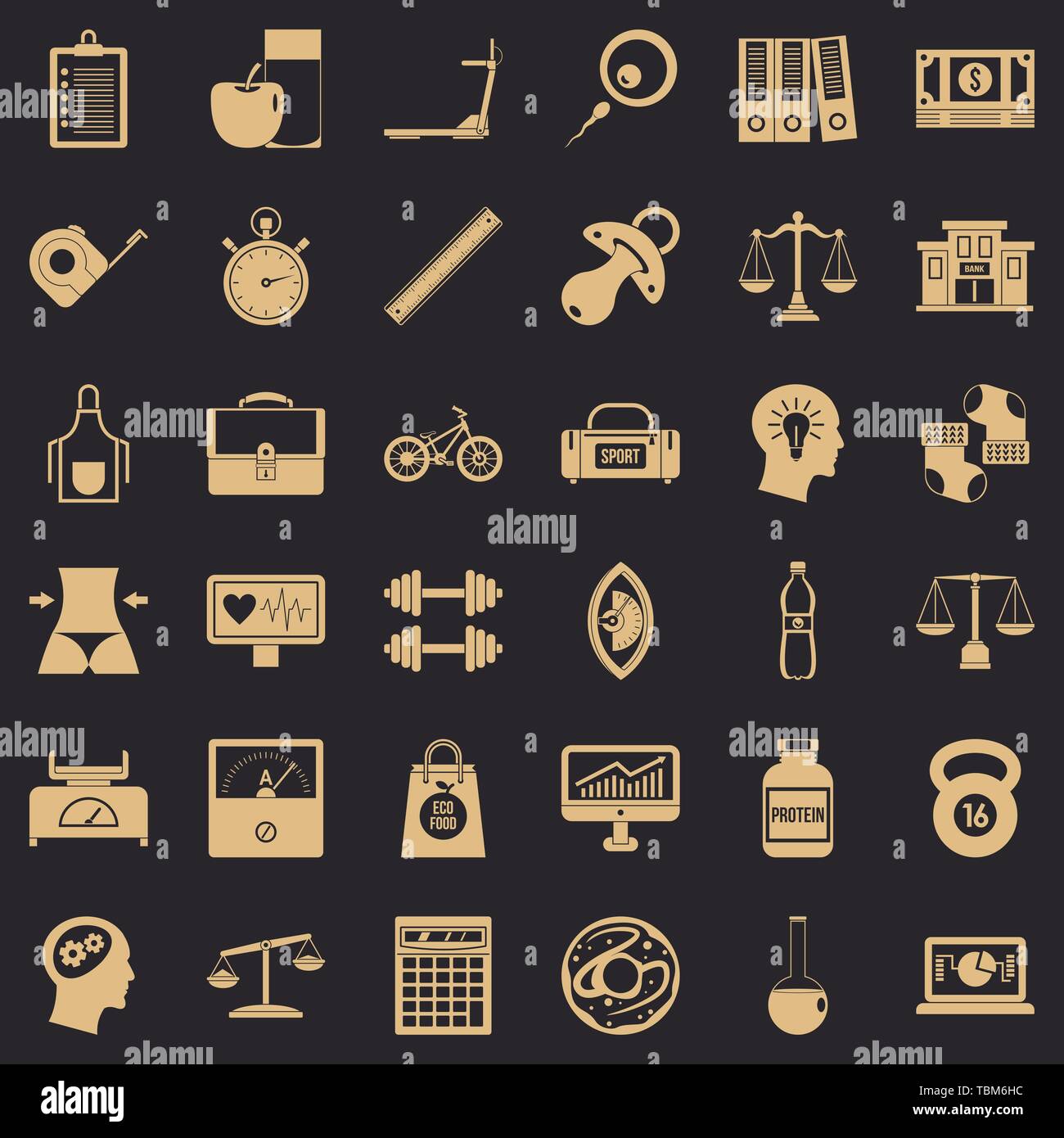 Protein icons set, simple style Stock Vector Image & Art - Alamy