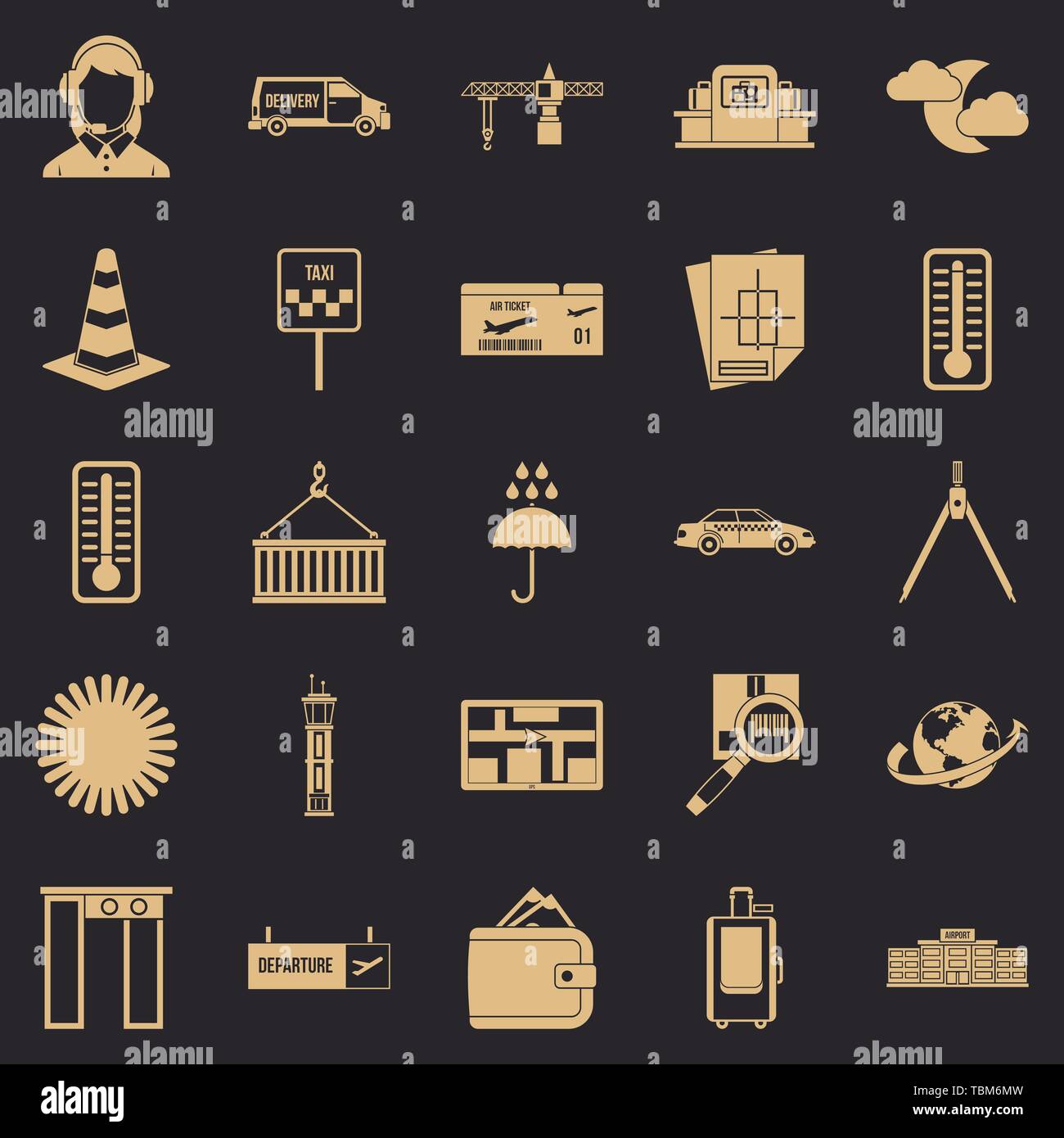 Dispatcher icons set, simple style Stock Vector Image & Art - Alamy