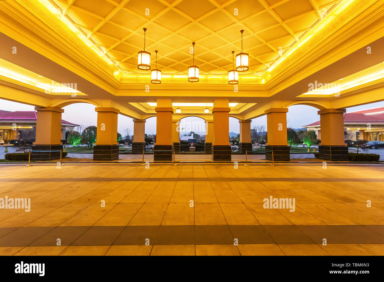 Hotel front hall Stock Photo - Alamy