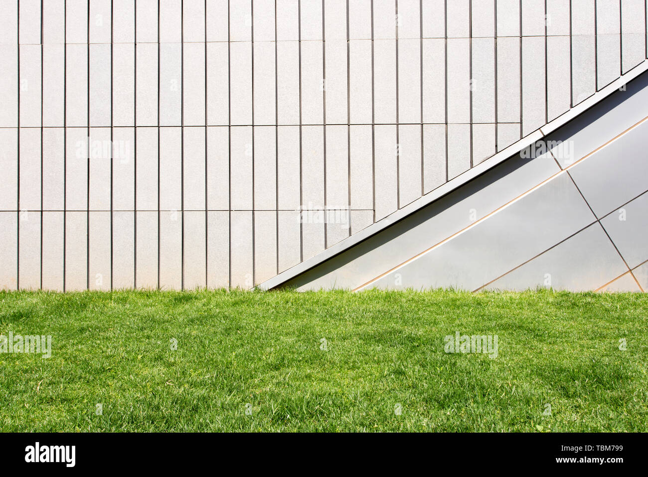concrete wall and grass floor Stock Photo - Alamy