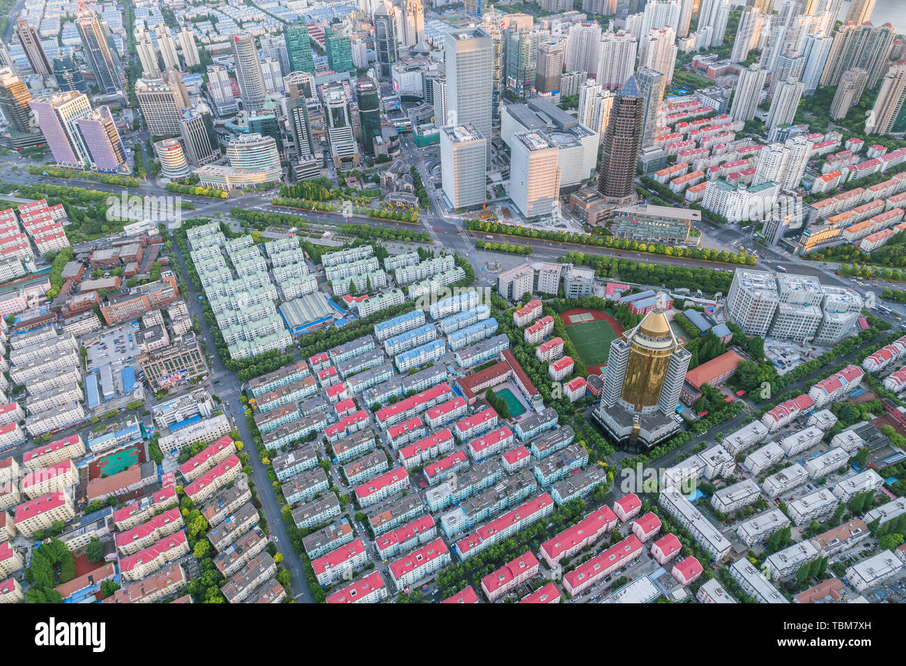 Aerial photography densely populated areas Stock Photo - Alamy
