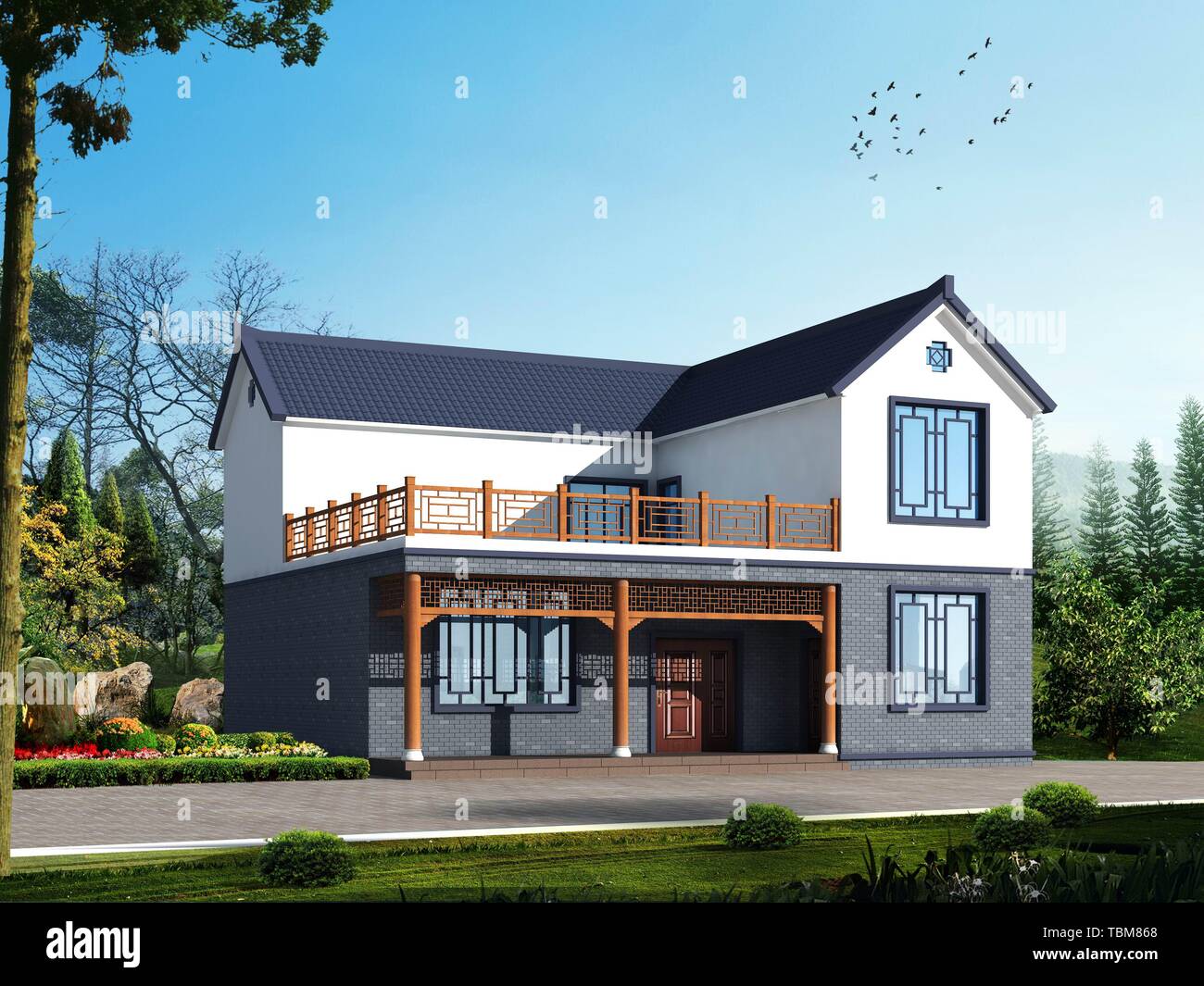 Single storey villa hi-res stock photography and images - Alamy