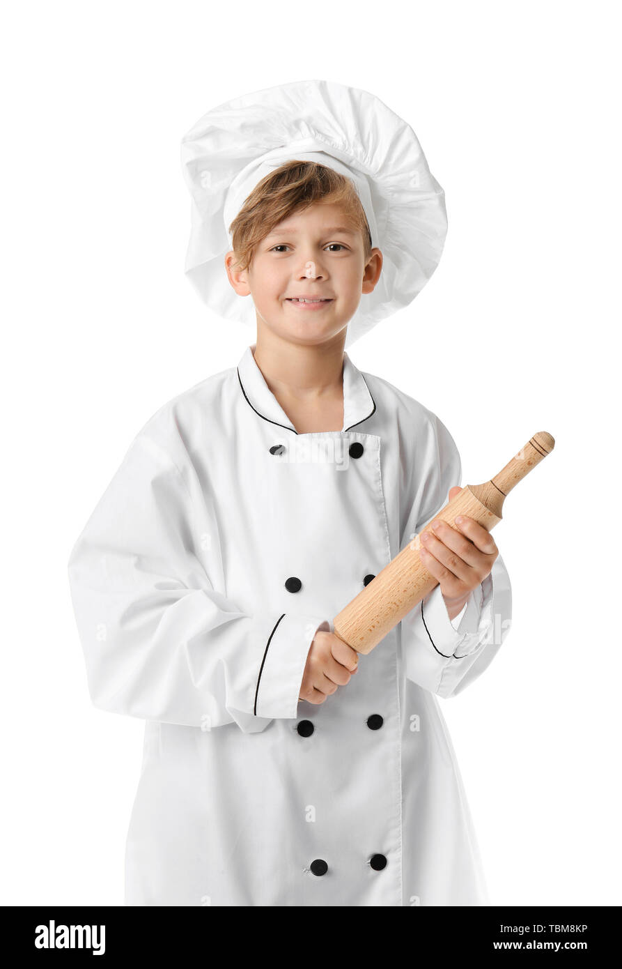 Funny little chef on white background Stock Photo - Alamy