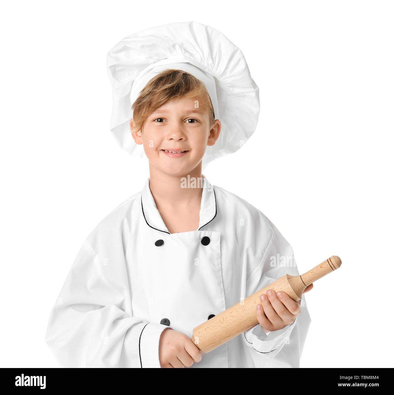 Funny little chef on white background Stock Photo - Alamy