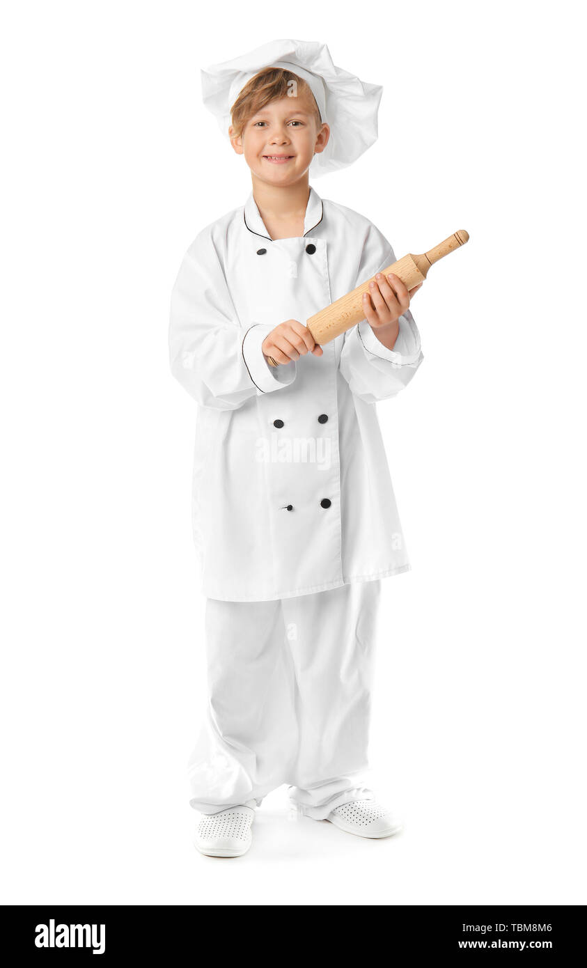 Funny little chef on white background Stock Photo - Alamy