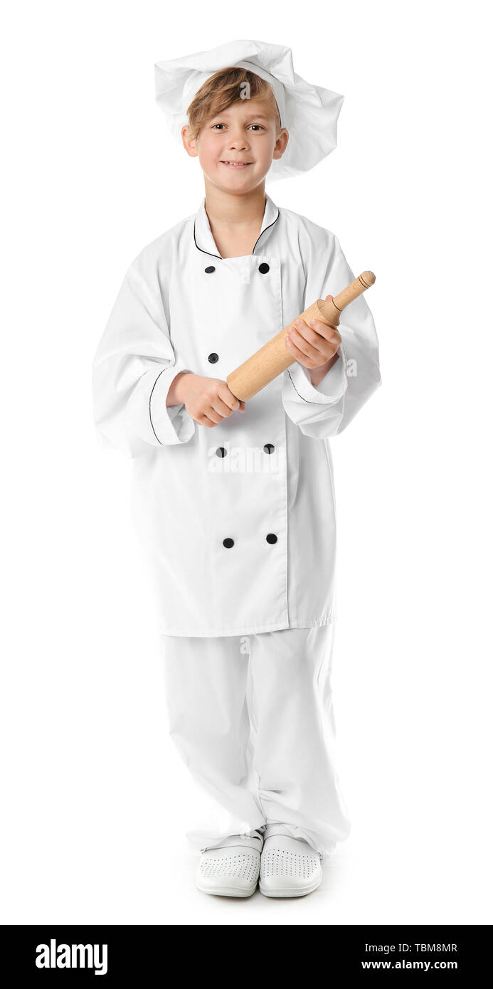 Funny little chef on white background Stock Photo - Alamy