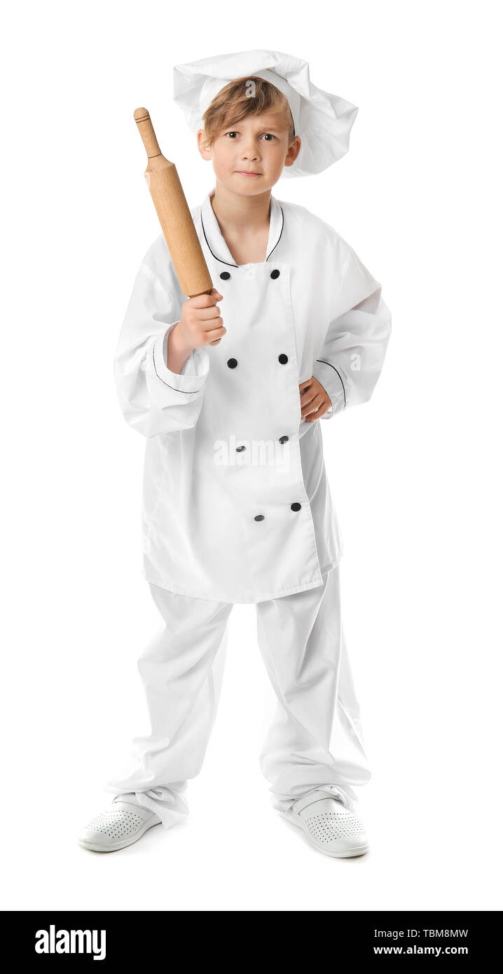 Funny little chef on white background Stock Photo - Alamy