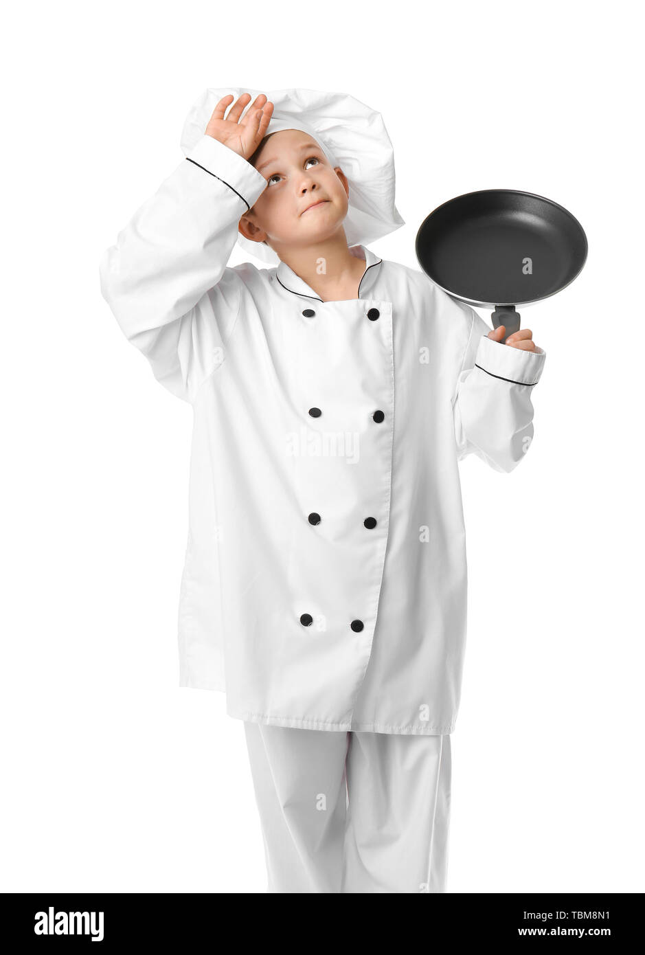 Funny little chef on white background Stock Photo - Alamy