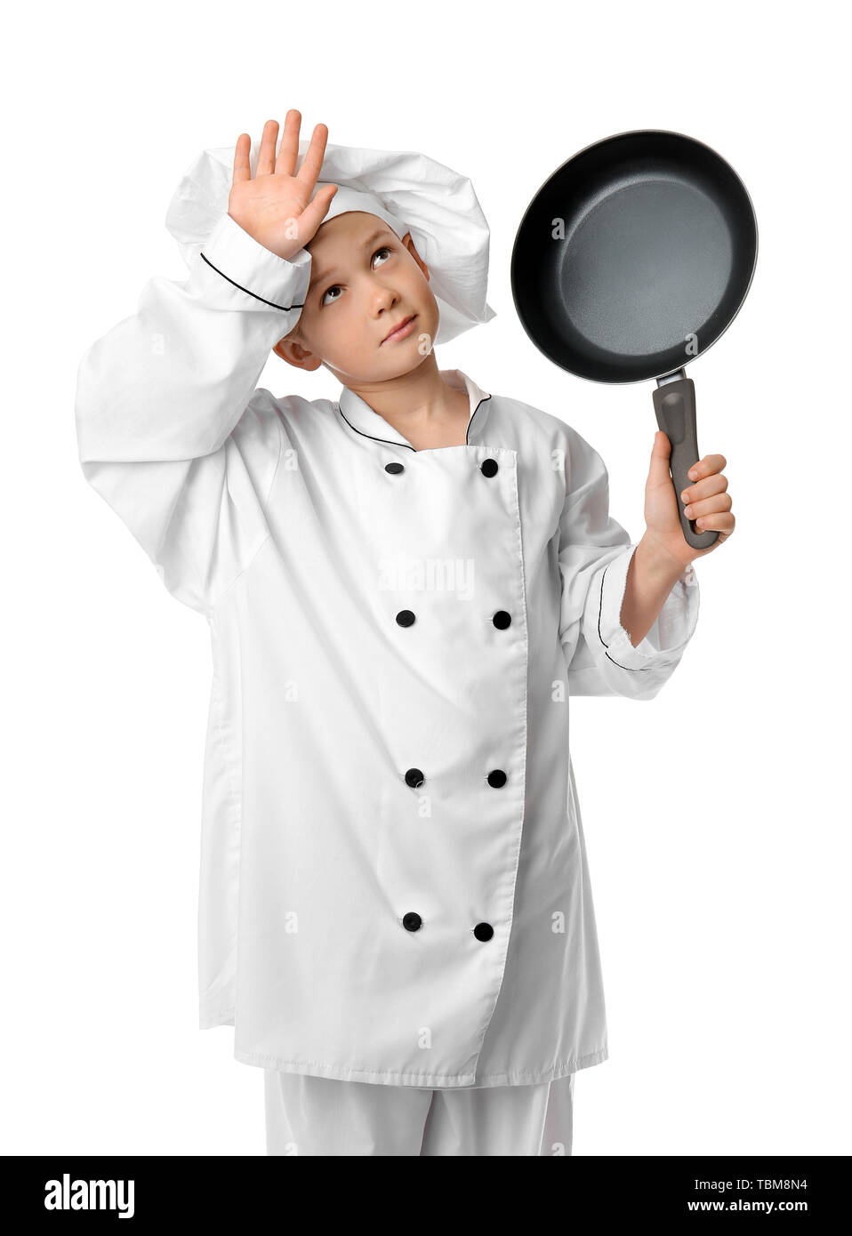 Funny little chef on white background Stock Photo - Alamy