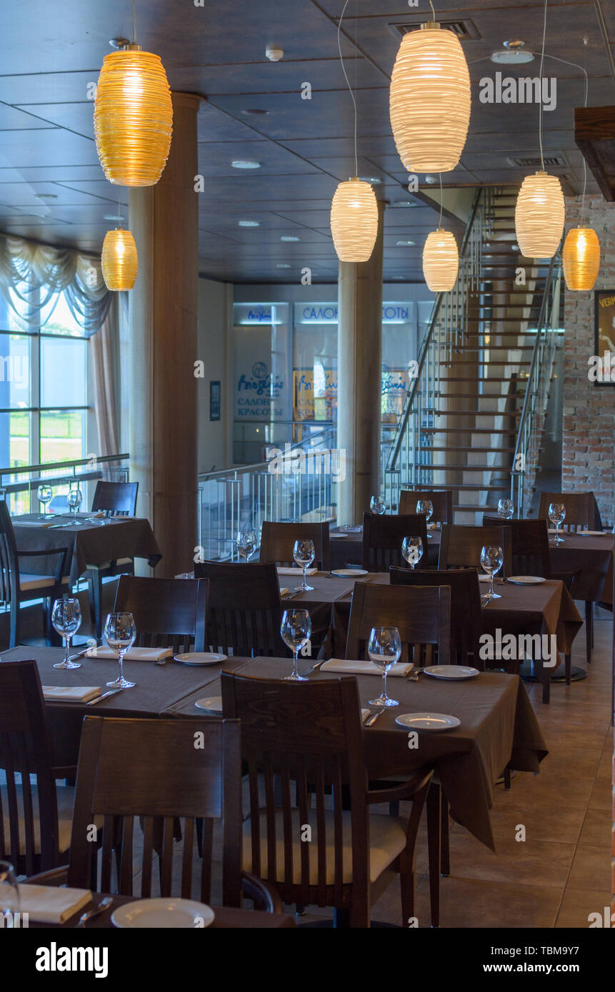 Restaurant interior shot Stock Photo - Alamy