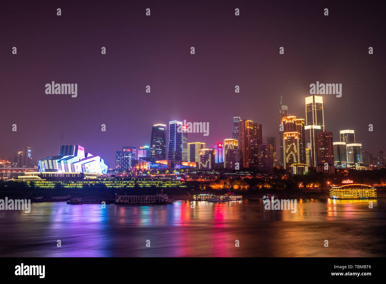 China Chongqing night city Night cityscape in chongqing,China Stock ...