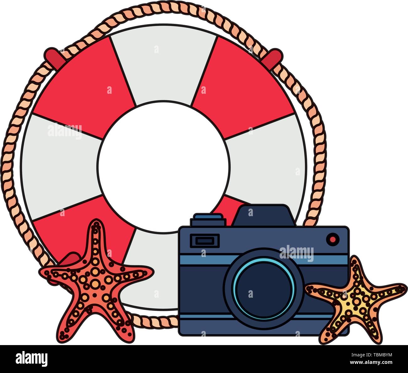 marine float with camera photographic and starfish Stock Vector Image ...