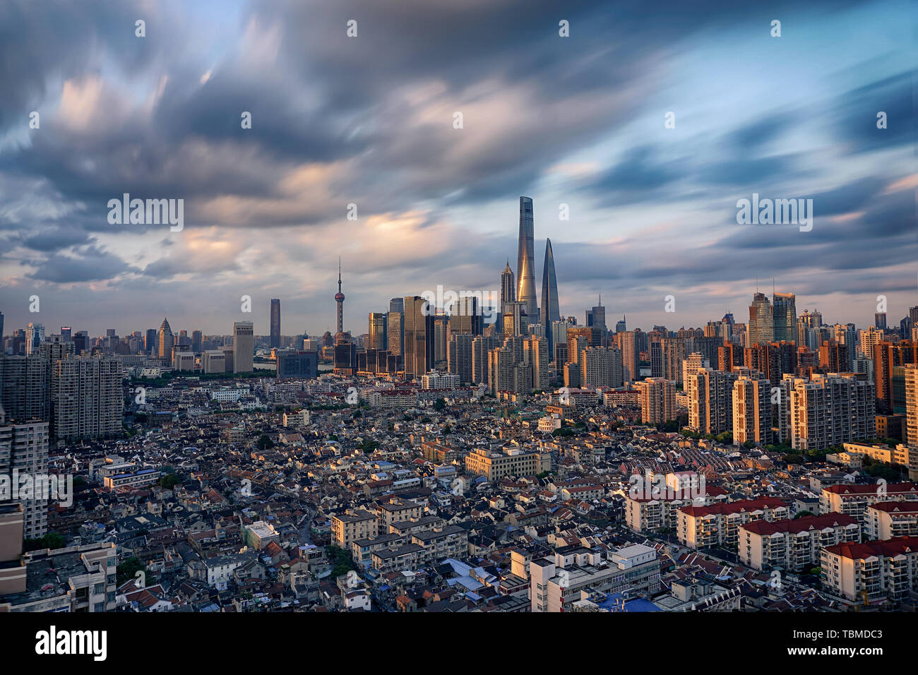 Shanghai yesterday, today, tomorrow Stock Photo - Alamy