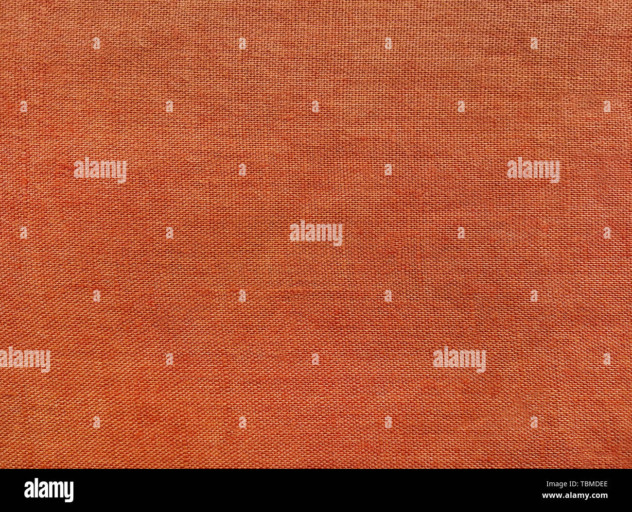 Bright red, orange, coral linen cotton fabric texture, canvas ...