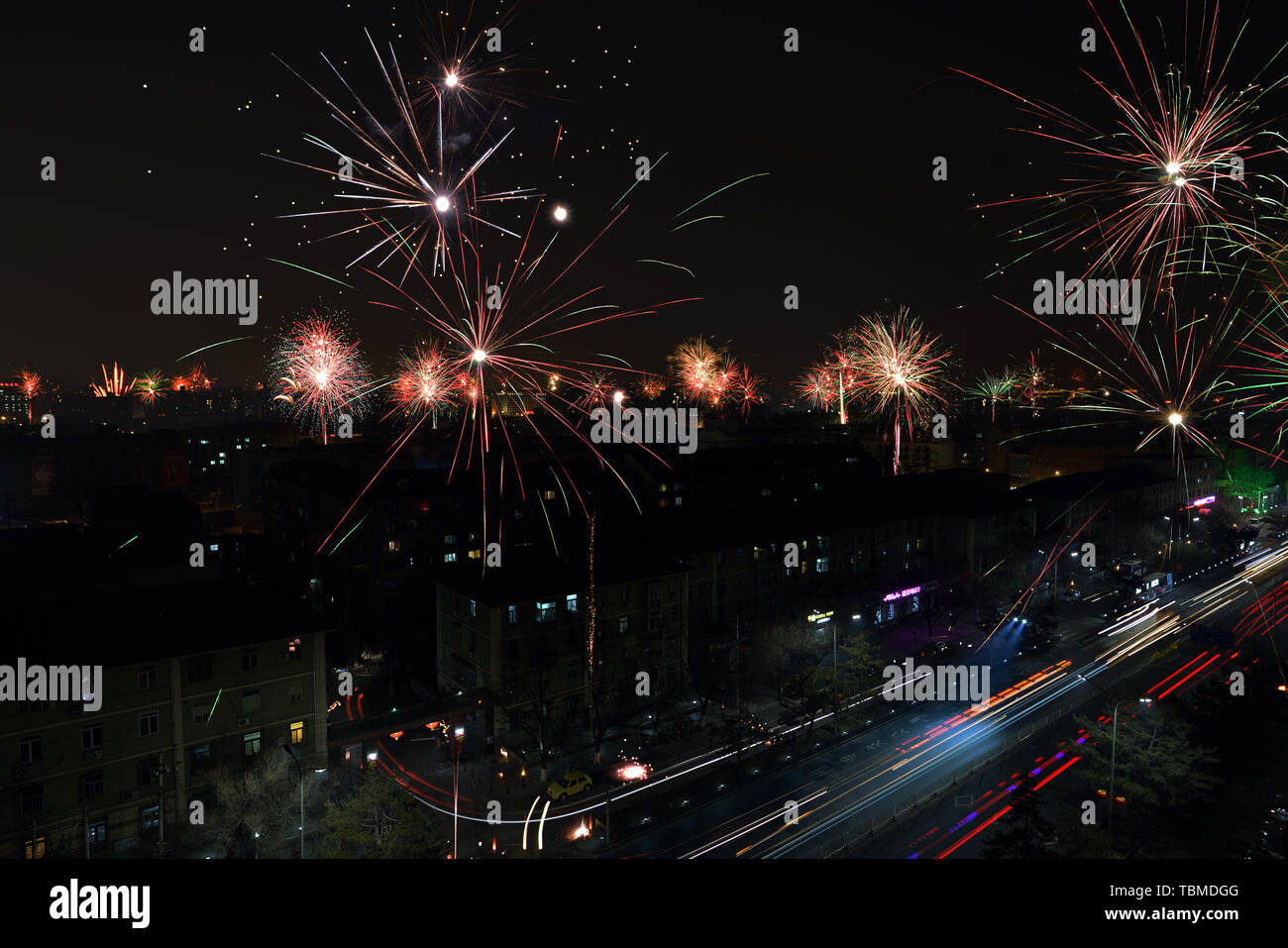 Beijing fireworks in the 30th New Year Stock Photo - Alamy