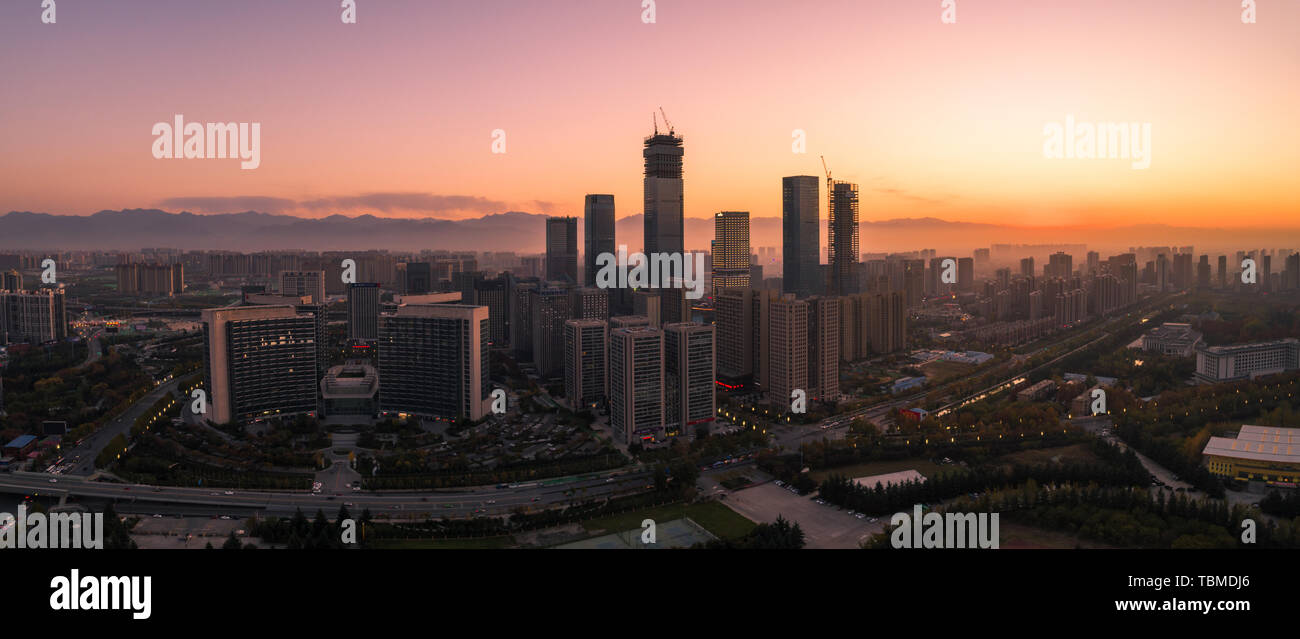 Aerial shooting city buildings Stock Photo - Alamy