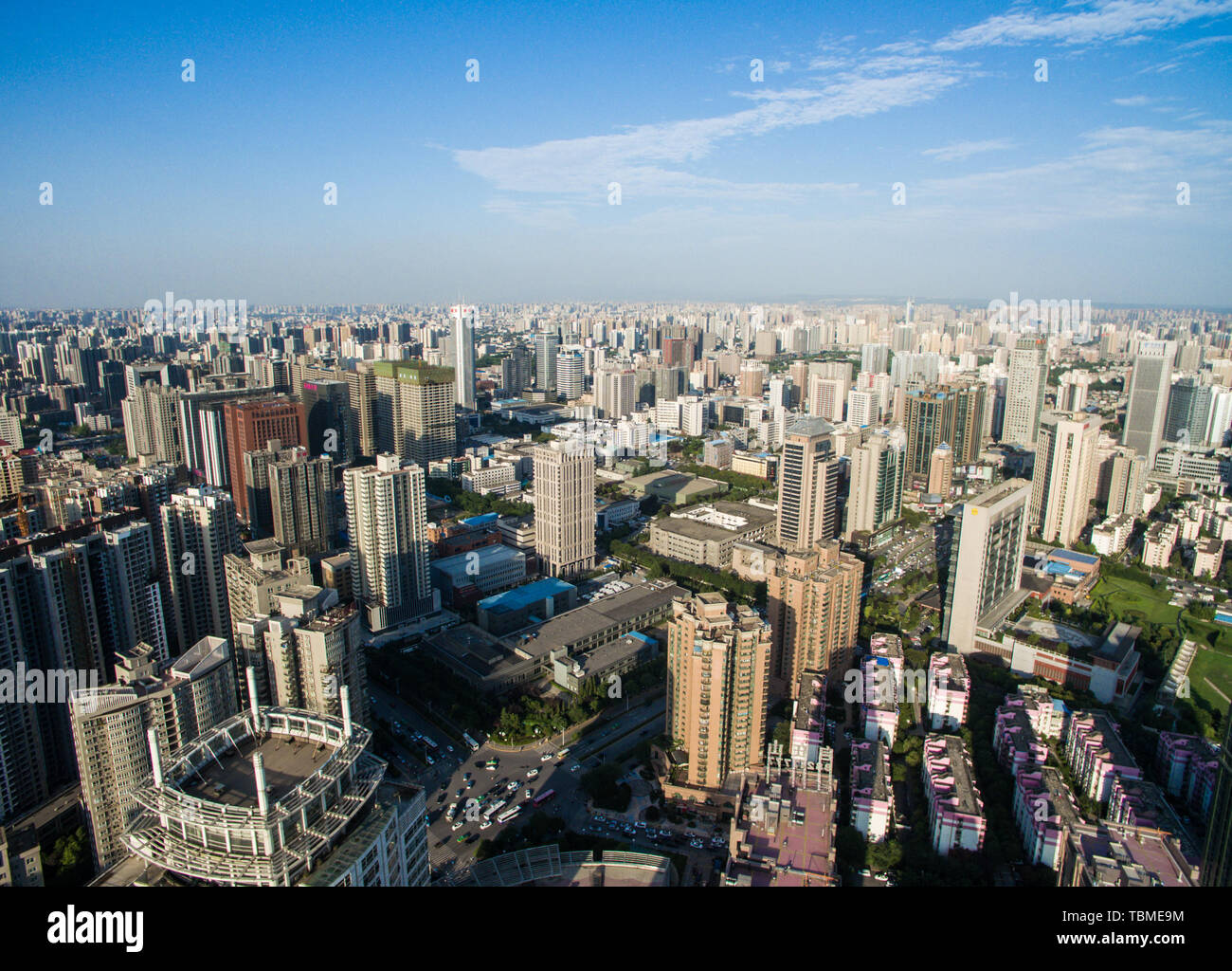 Aerial shooting city buildings Stock Photo - Alamy