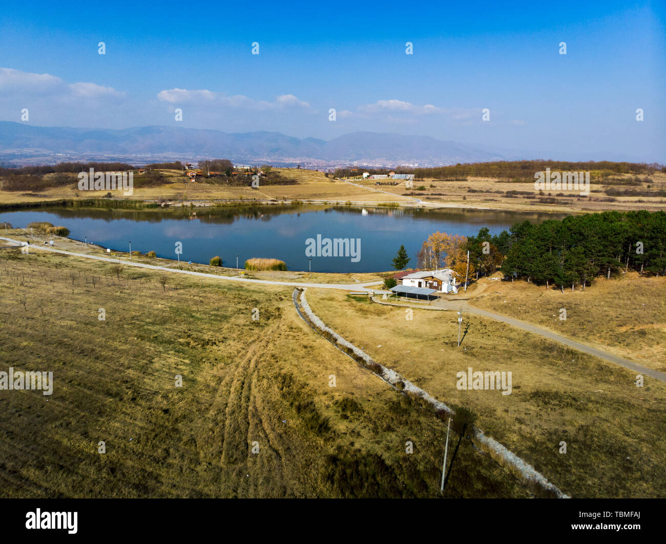 An aerial view of the southern lake district hi-res stock photography ...
