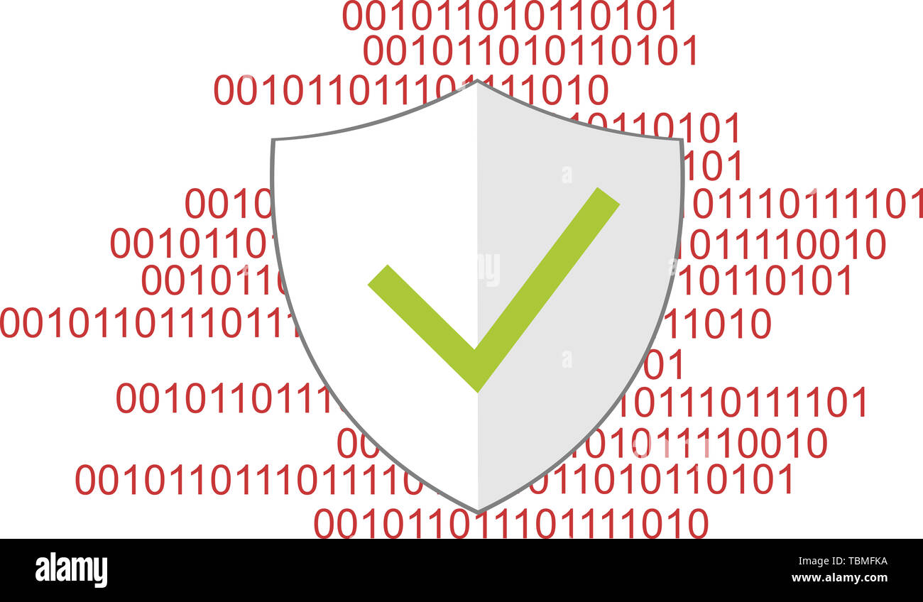 Colored shield icon for cyber security Stock Photo - Alamy